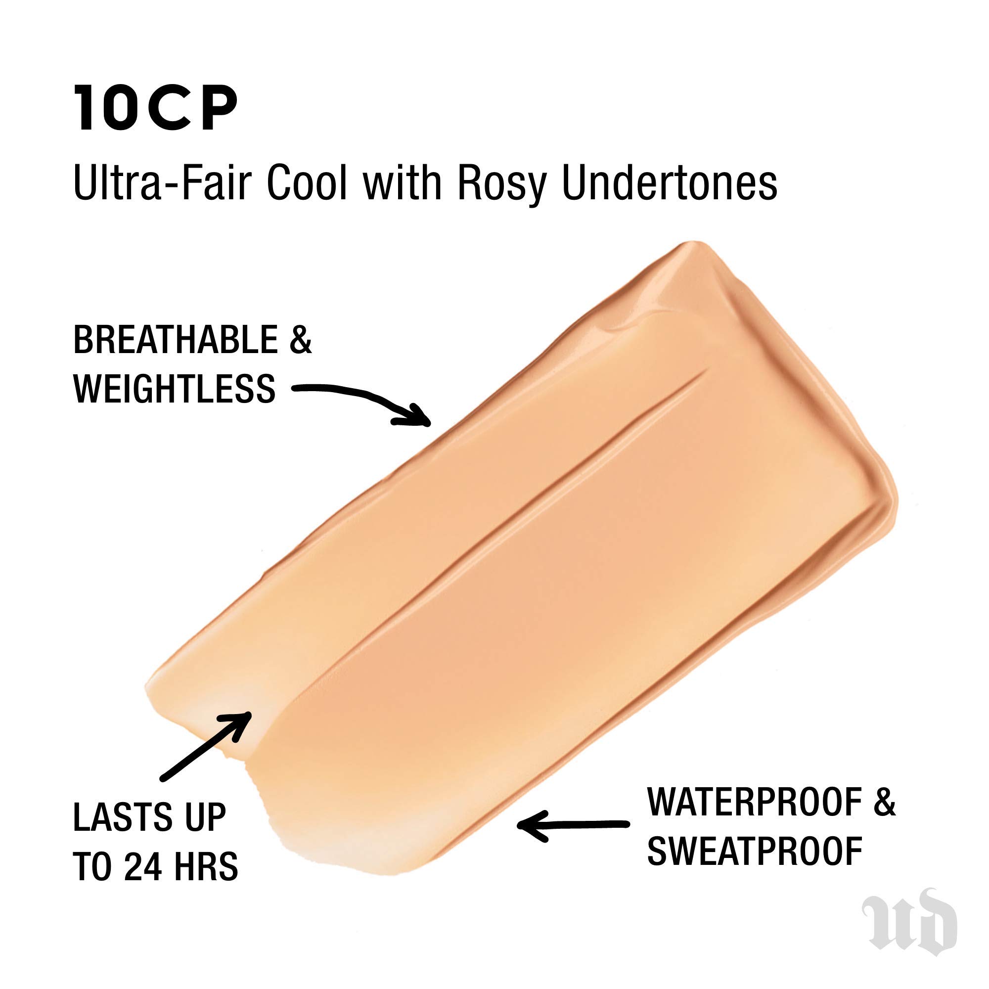 Urban Decay Stay Naked Weightless Liquid Foundation (20NN - Fair Neutral - Neutral Undertone), Waterproof Face Makeup, Buildable Medium Coverage with No Caking, Real-Skin Matte Finish - 1 fl oz