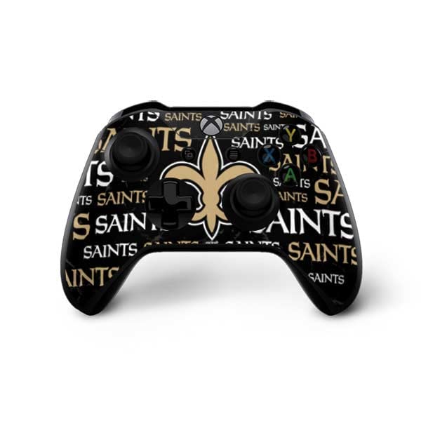 Skinit Decal Gaming Skin Compatible with Xbox One X Bundle - Officially Licensed NFL New Orleans Saints Black Blast Design