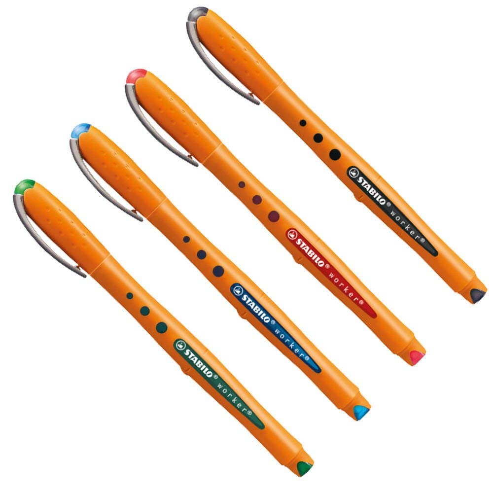 STABILO BIONIC WORKER ROLLERBALL PENS 0.5MM BLACK (PACK of 3)