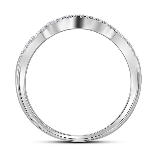 Solid 14k White Gold Diamond Round Bridal Wedding Engagement Ring Band Set 1/2 Ct. - Size 5