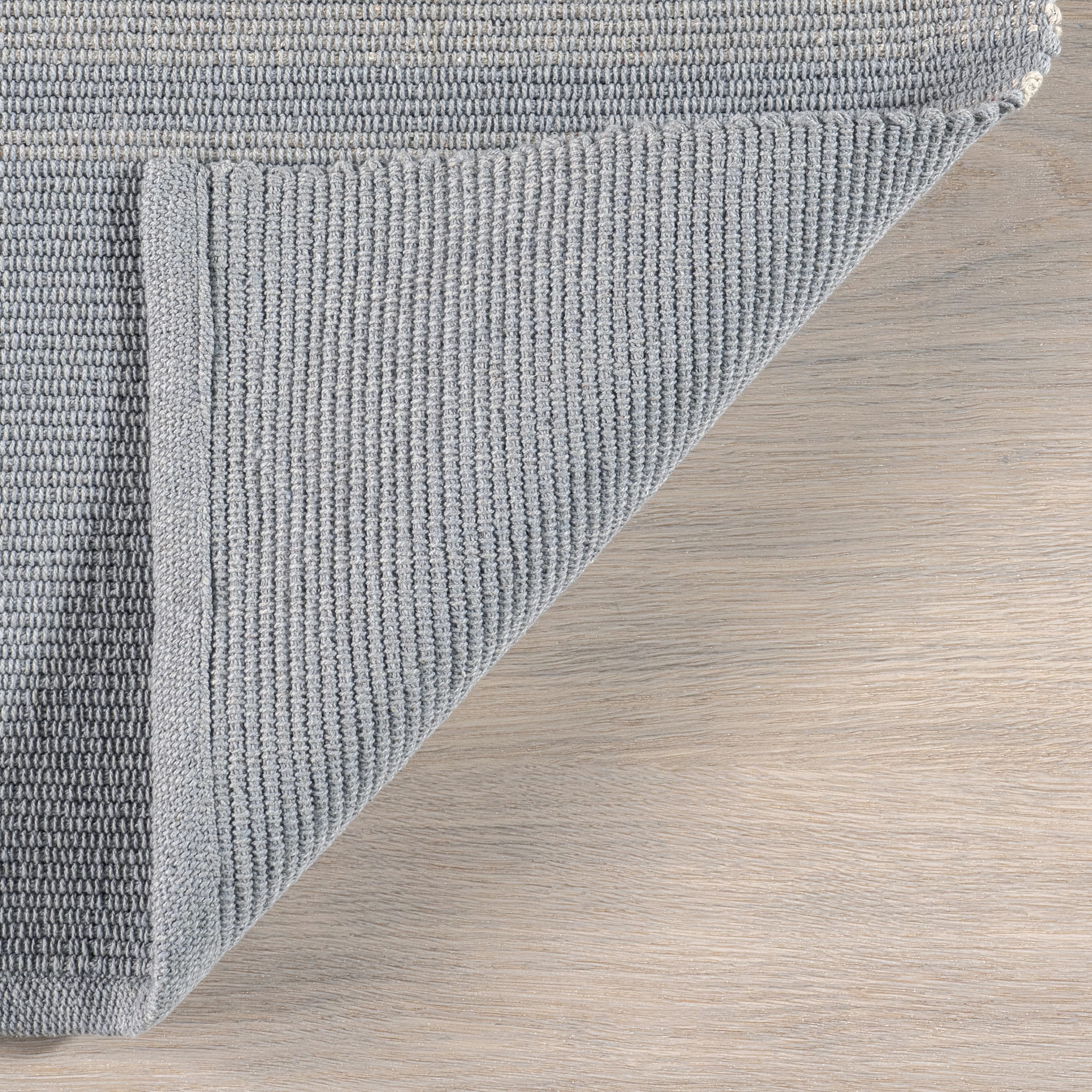 Rugs USA x Lauren Liess Bergamot Striped Cotton Area Rug, 9' x 12', Light Blue