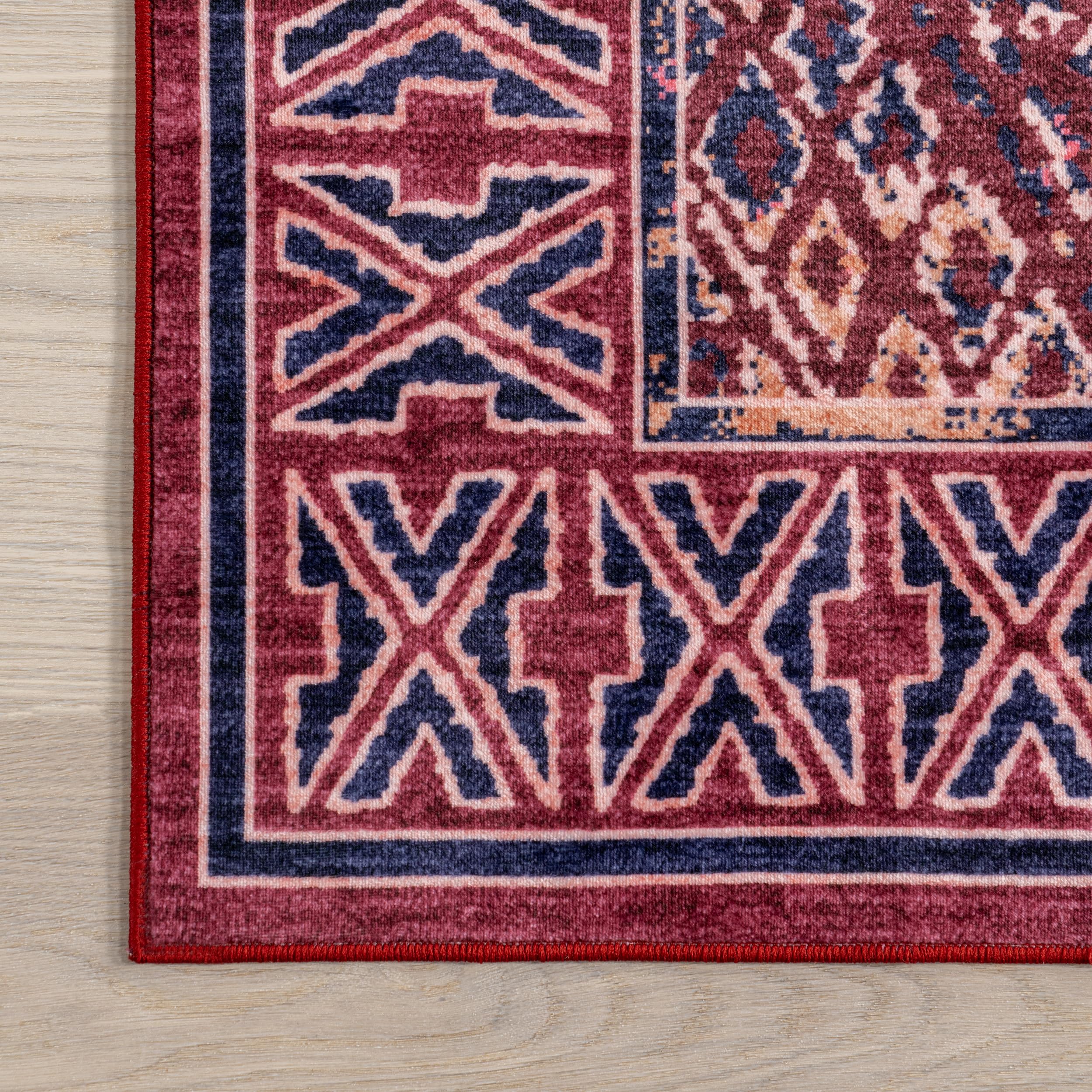 Rugs USA x Prabal Gurung Bagmati Machine Washable Area Rug, 9x12, Pink