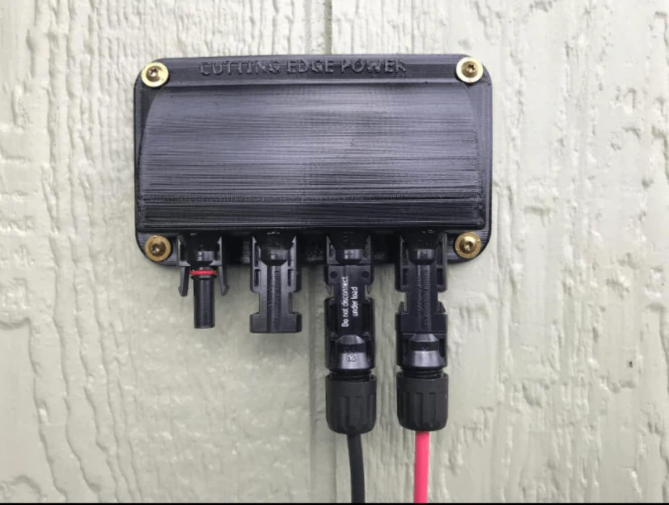 Solar Panel Weatherproof Cable Wire Entry Housing, 5th Gen, Made in USA with Connectors 2 Ports 2 Ft