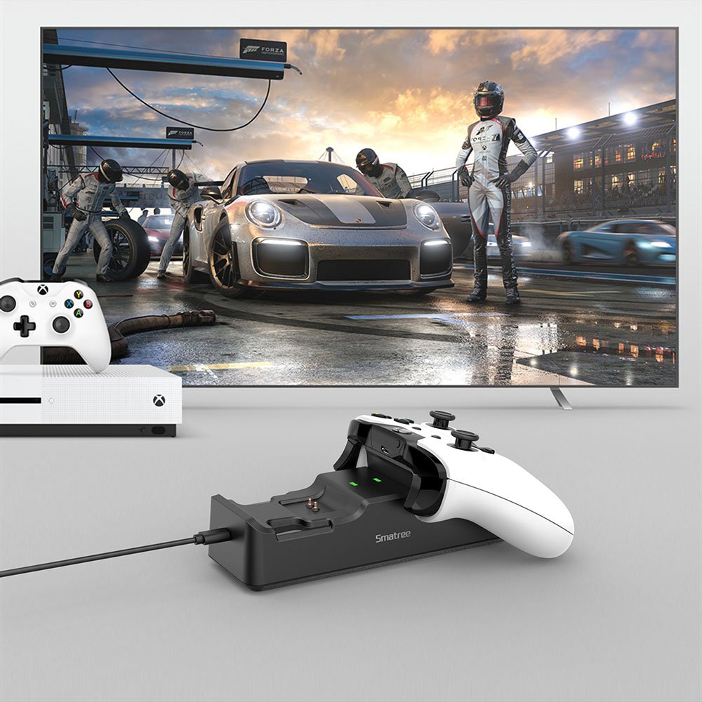 Smatree Rechargeable Battery 3 Pack with Dual Charging Station High Speed Docking Compatible with Xbox One/Xbox One X/Xbox One S/Xbox One Elite Wireless Controller (NOT for Xbox Series X|S)