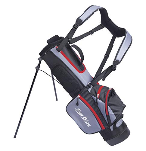 Tour Edge HL-J Junior Complete Golf Set with Bag (Right Hand, Graphite, 1 Putter, 3 Irons, 1 Hybrid, 1 Fairway, 1 Driver 9-12) Red