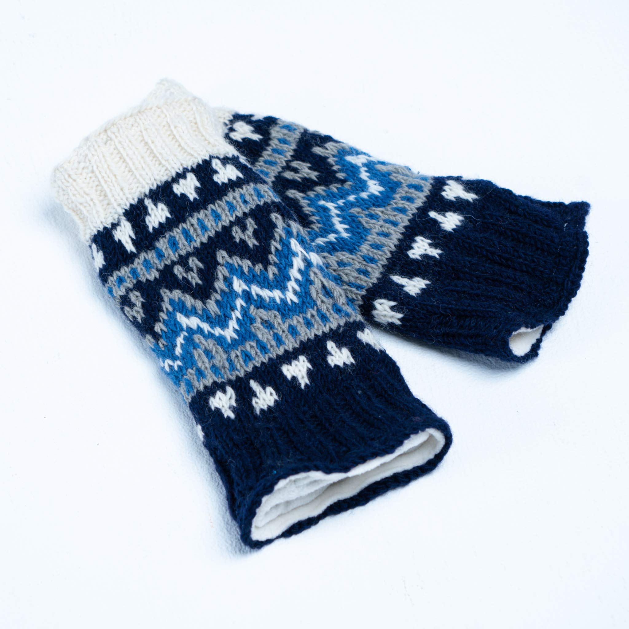 Tibetan Socks Black/Red Hand Knit Wool Fleece Lined Leg Warmers Boot Toppers