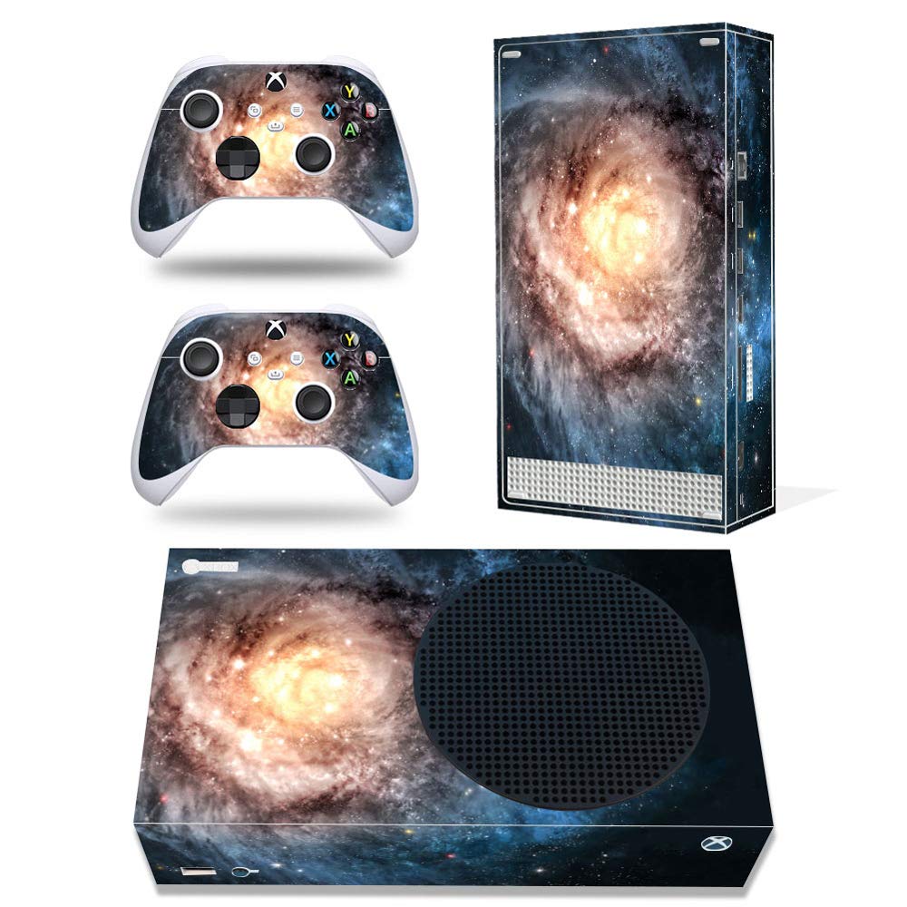 Vinyl Skin Decals Cover Whole Body Protector for Xbox Series S Console Wrap Sticker with Two Controller Decal (Grey)