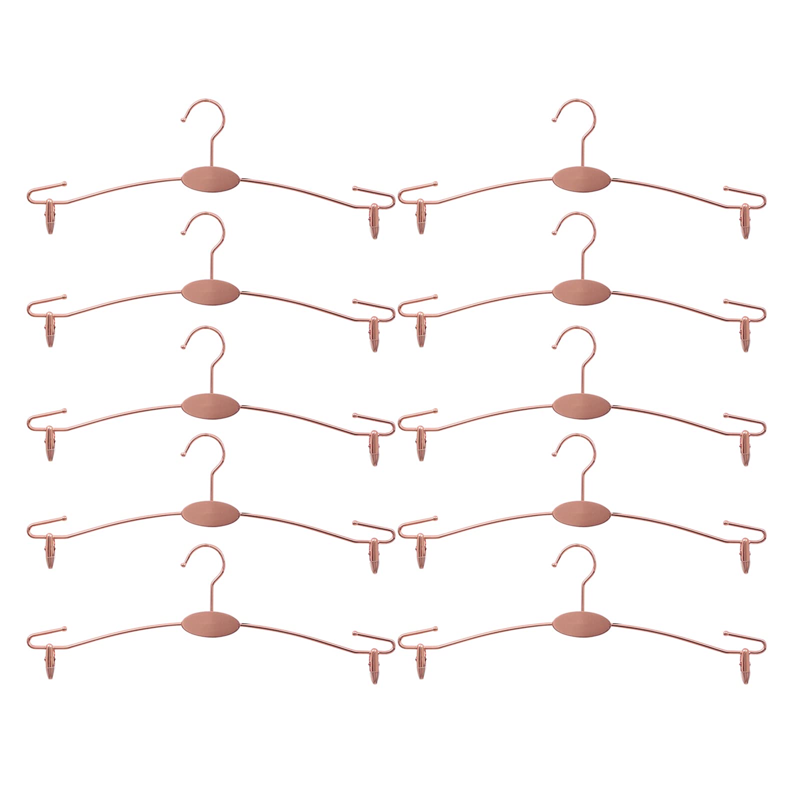 SUNTRADE Metal Underwear Bra Rack, Durable Pants Clothes Hangers with Clips,for Lingerie Shop Display, 10pcs (Rose Gold-B1)