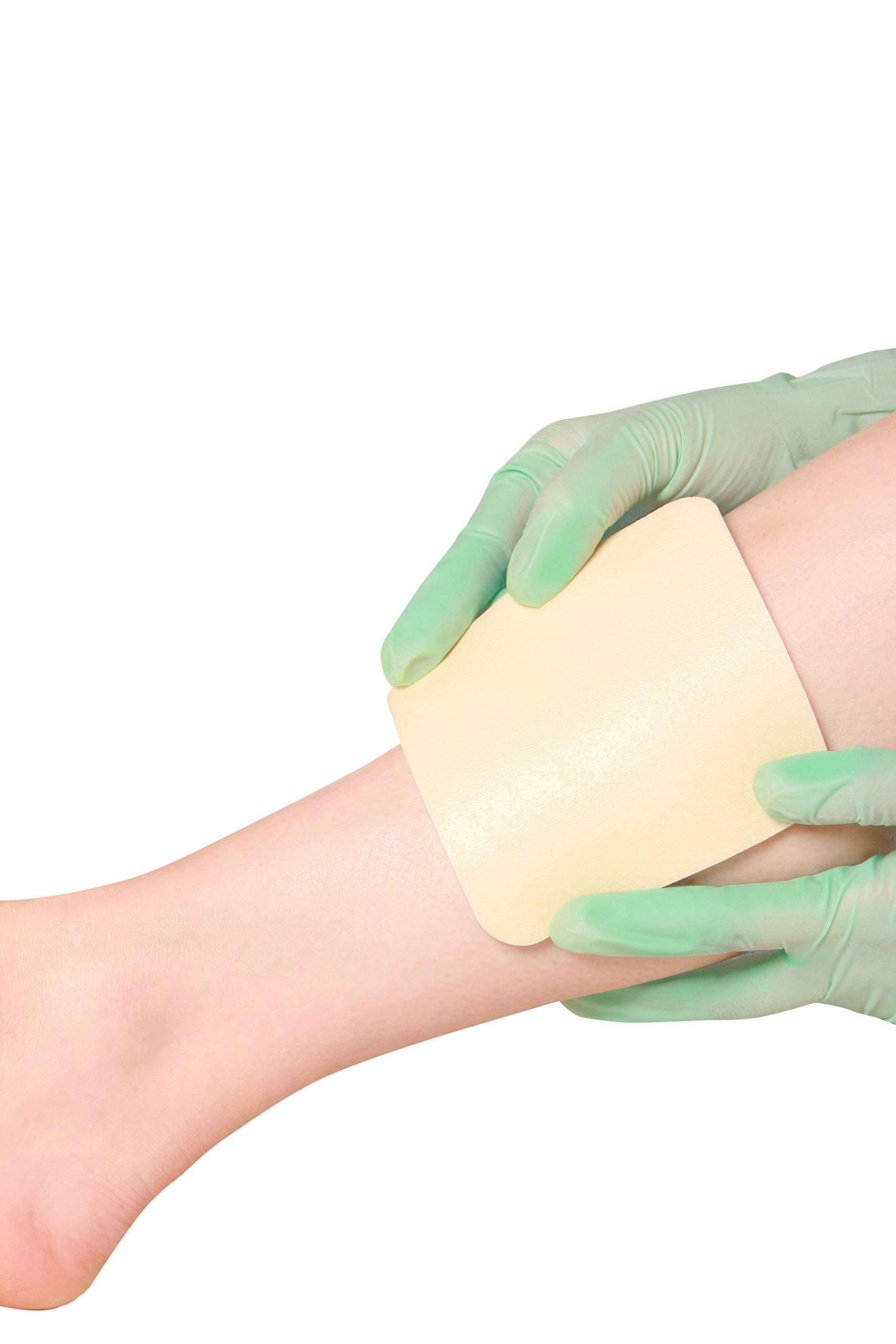 Silicone Adhesive Foam Dressing Without Border Waterproof 4"x 4"(10 cm x 10 cm) & Dimora Ag Silver Calcium Alginate Wound Dressing Pads, 4'' x 4'' Patches