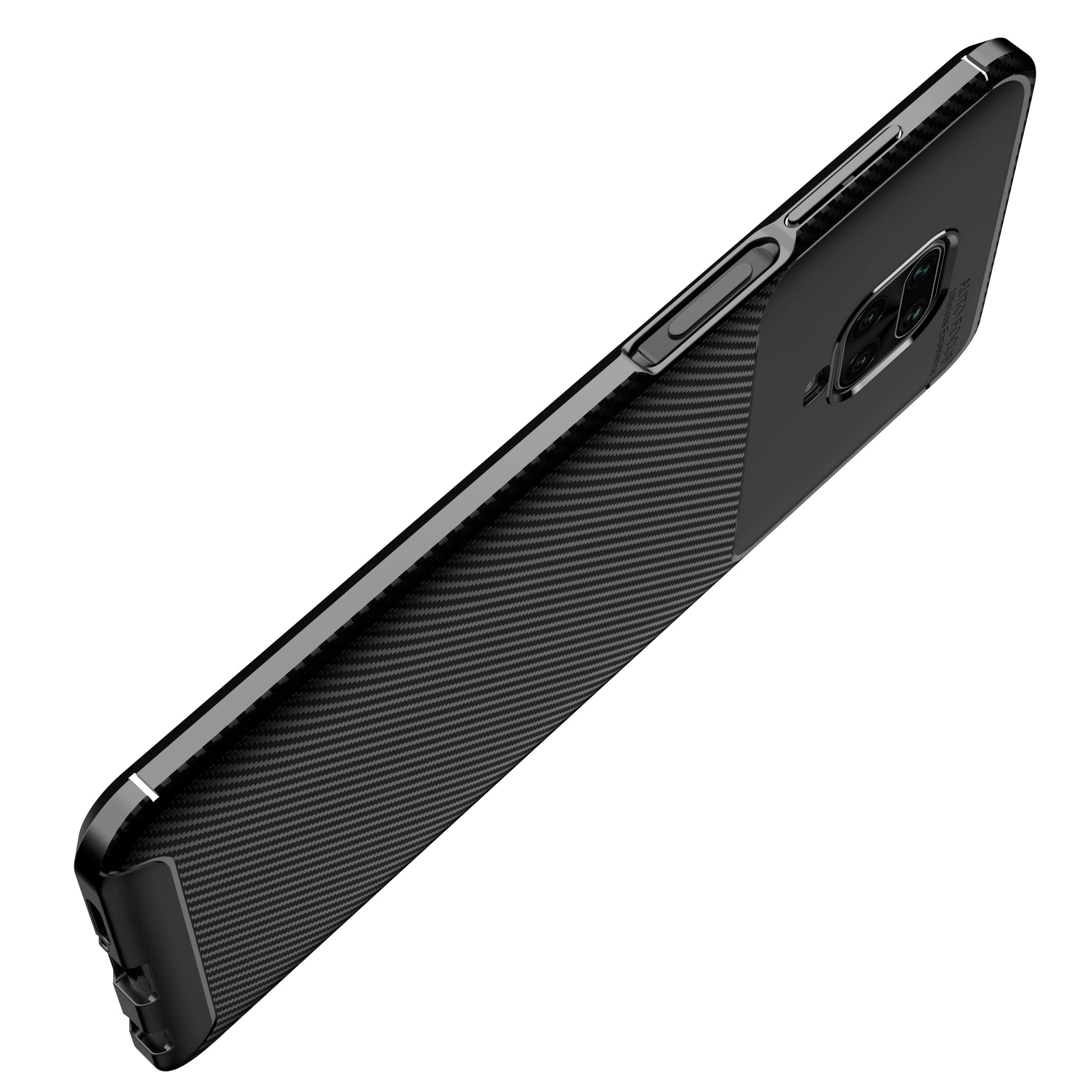 Xiaomi Redmi Note 9 Pro/Redmi Note 9s /Redmi Note 9 Pro Max Case, Silicone Leather[Slim Thin] Flexible TPU Protective Case Shock Absorption Carbon Fiber Cover for Xiaomi Redmi Note 9 Pro Case (Black)