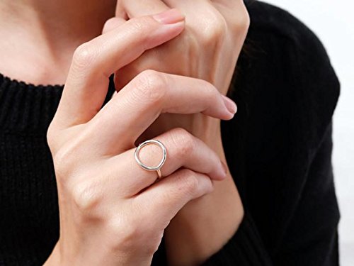 SOVATS Open Circle Ring For Women 925 Sterling Silver Rhodium Plated - Simple, Stylish &Trendy Nickel Free Ring, Size 6