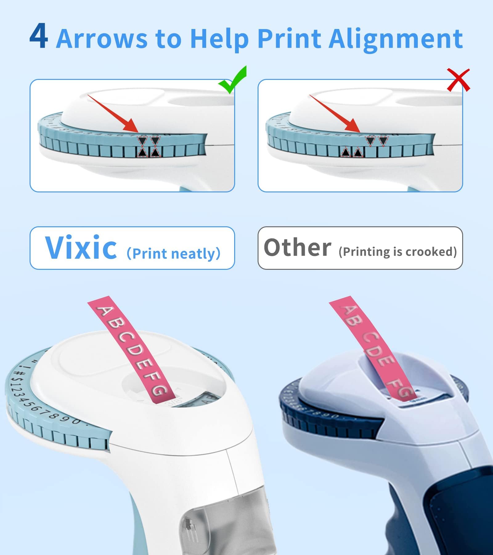 Vixic Embossing Label Maker Machine with Tapes, Handheld Retro Embossed Label Maker with 3D Effect Waterproof Tapes for Organization, DIY & Crafting, Blue Vintage Label Maker