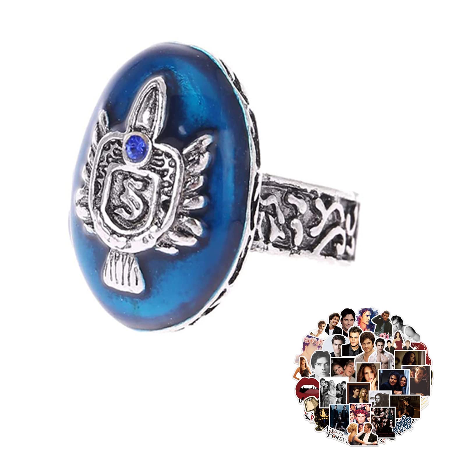 UoYu 21 pcs The Vampire Diaries Jewelry Sticker Set Stefan's Ring Elena Daylight Ring for Fans Jewelry for Men Women
