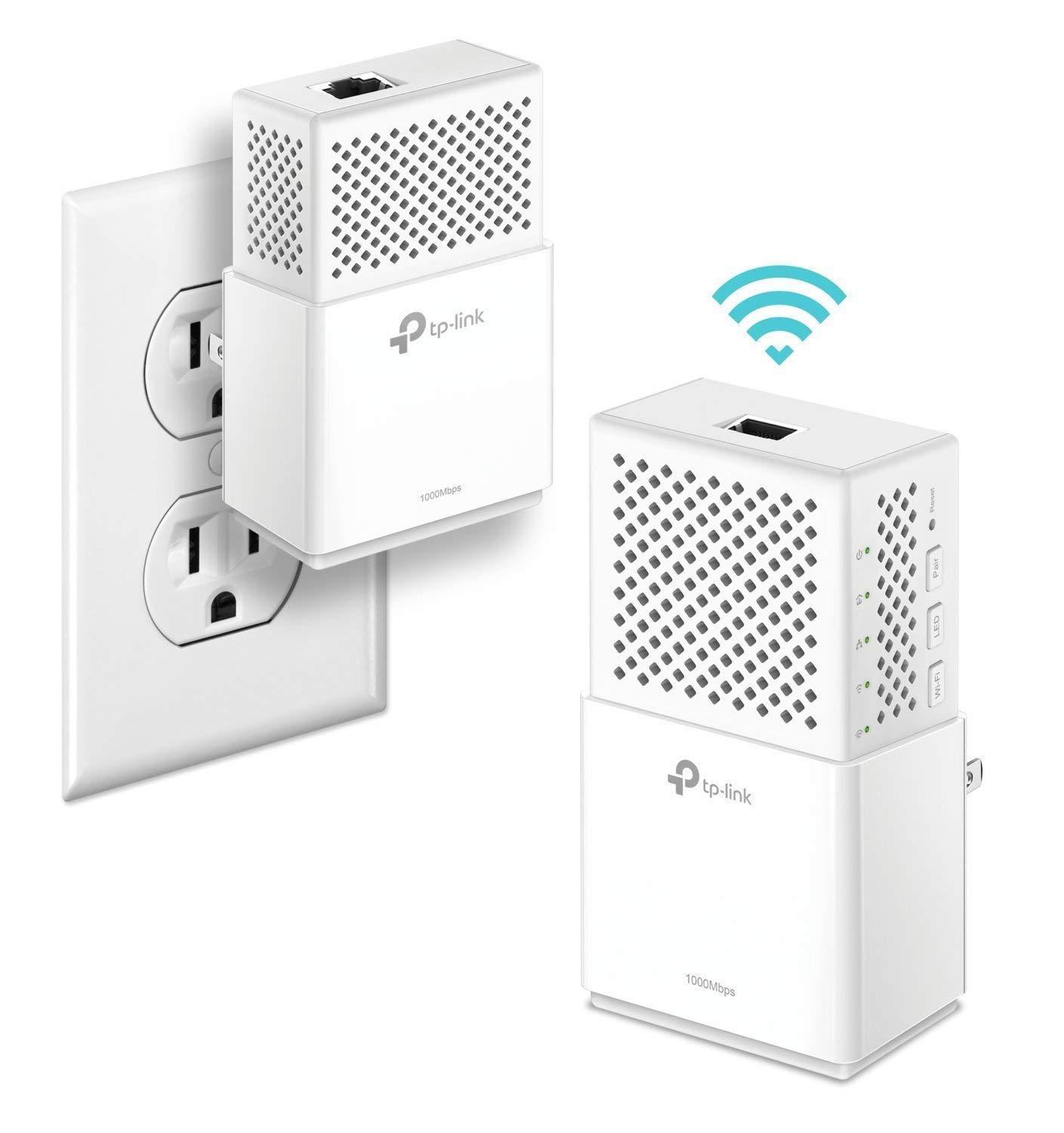 TP-Link AV1000 - TL-WPA7510 KIT Powerline Wi-Fi Extender Gigabit Port, Noise Suppression Design, Plug & Play, Power Saving (Renewed)