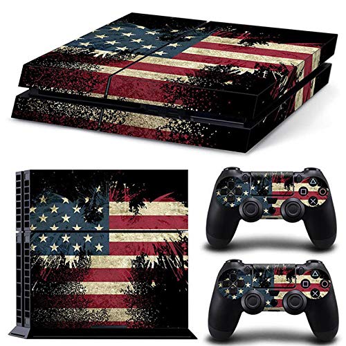 Whole Body Vinyl Skin Sticker Decal Cover for PS4 Console and Controllers - American Flag