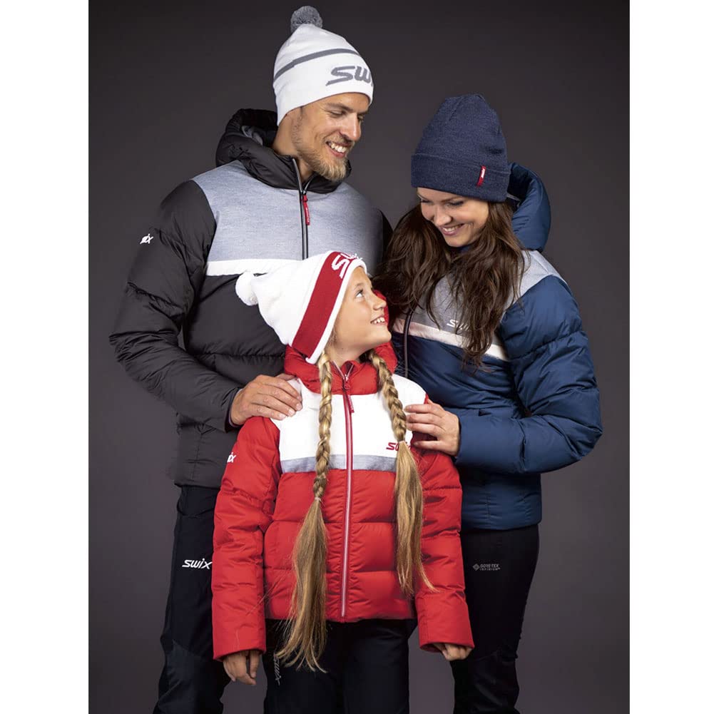 Swix Standard Unisex 13161 Focus Down Weather-Protected Insulated Cross-Country Hooded Ski Jacket, Black, X-Large