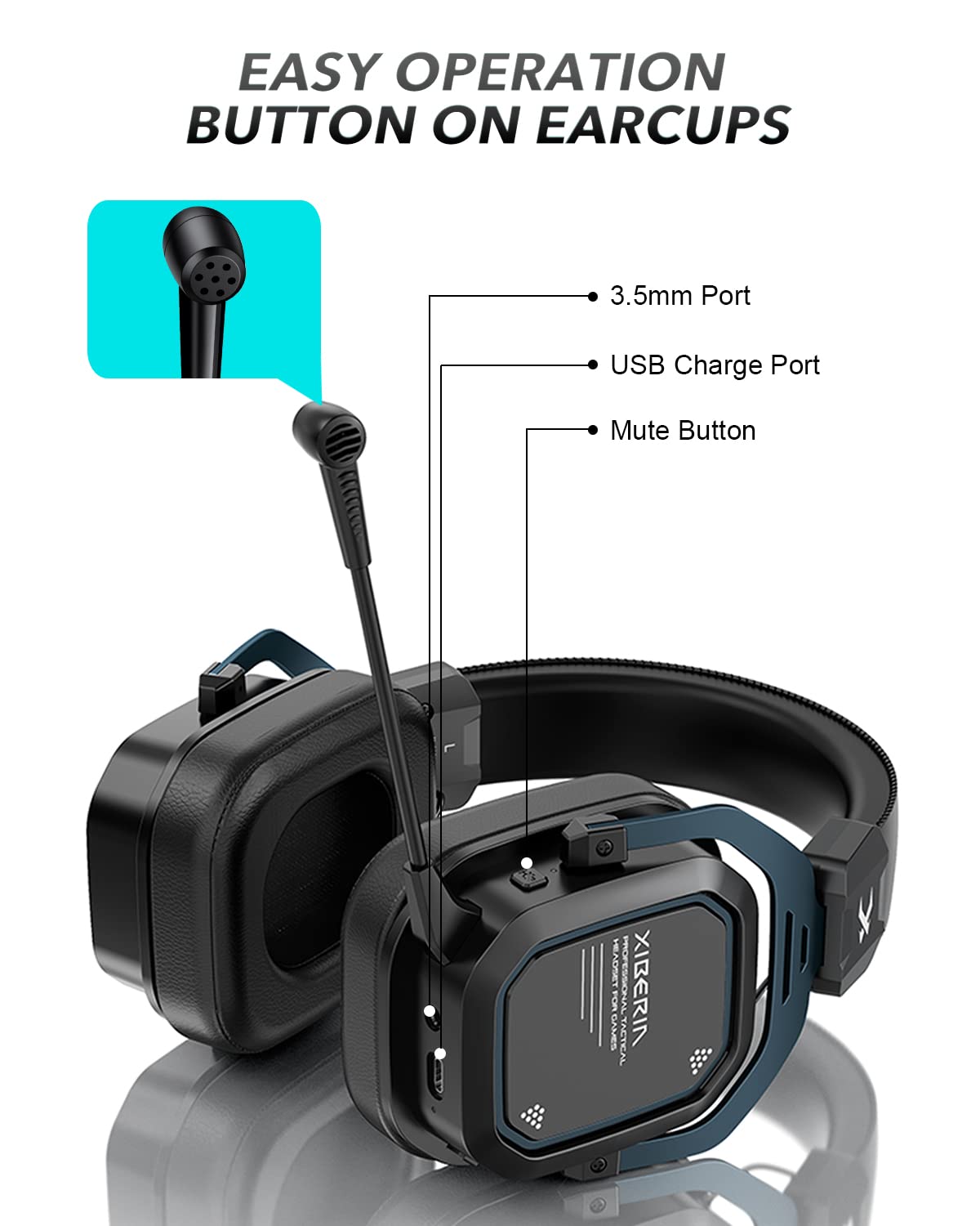 XIBERIA S11 Wireless Gaming Headset for PC,PS5,PS4 with Noise Cancelling Microphone,5.8GHz Anti-Interference Surround Sound,Ultra-Low Latency,Lightweight