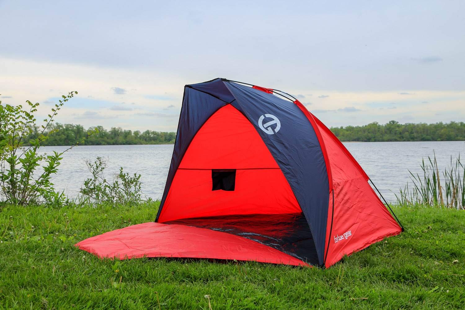 Tahoe Gear Cruz Bay Polyester Summer Sun Shelter and Beach Shade Tent Canopy, withstands Light Rain and Winds up to 25 Miles per Hour, Coral Red