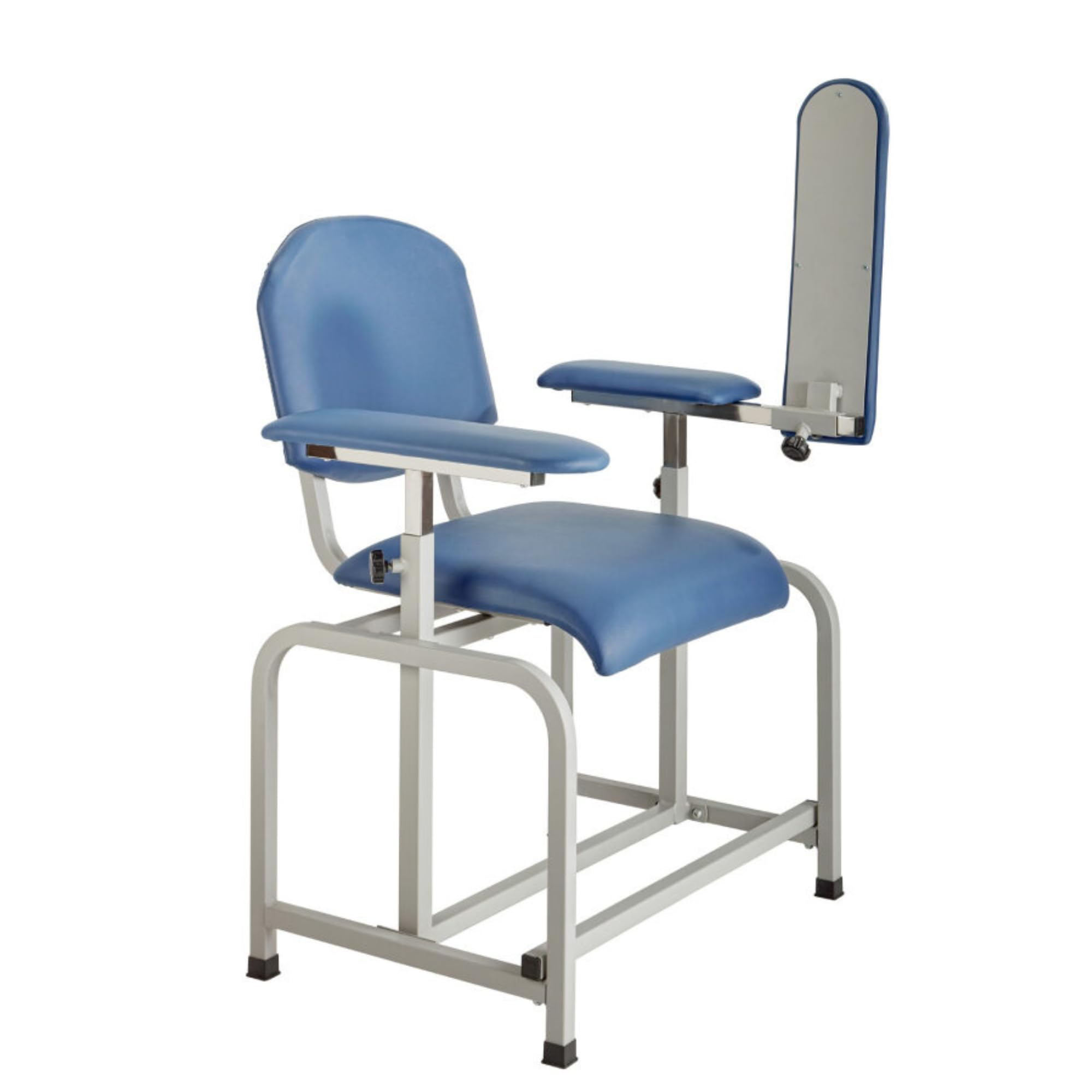 VivaComfort Blue Phlebotomy Chair with Adjustable Armrest, Blood Draw Chair, Large Weight Capacity Comfortable Lab Medical Chair