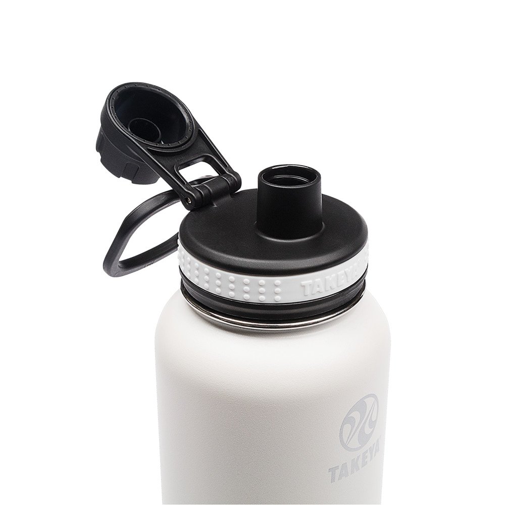 Takeya Originals 40 Oz Vacuum Insulated Stainless Steel Water Bottle With Straw Lid, White
