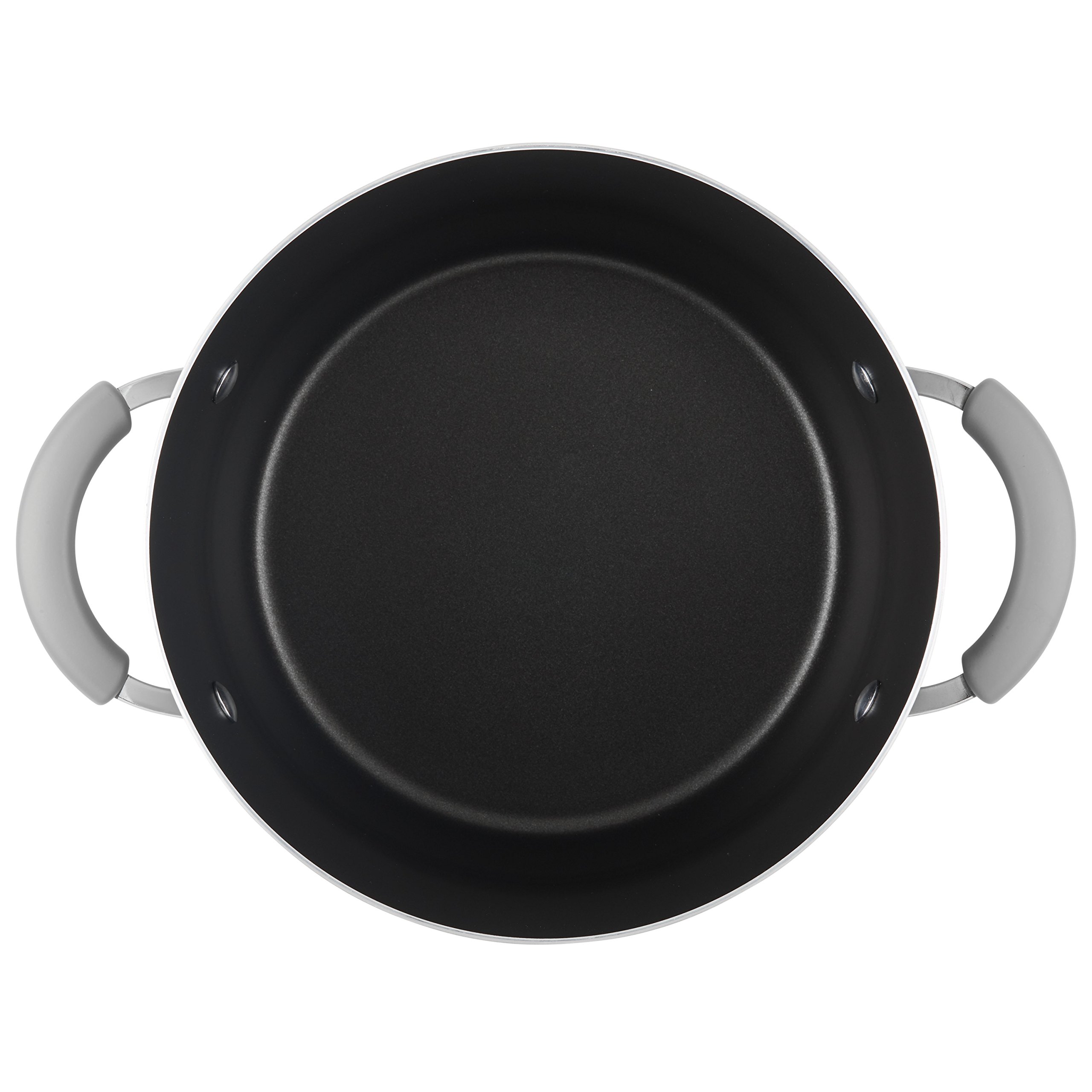 Rachael Ray Brights Nonstick Stock Pot/Stockpot with Lid - 6 Quart, Gray, Sea Salt Gray