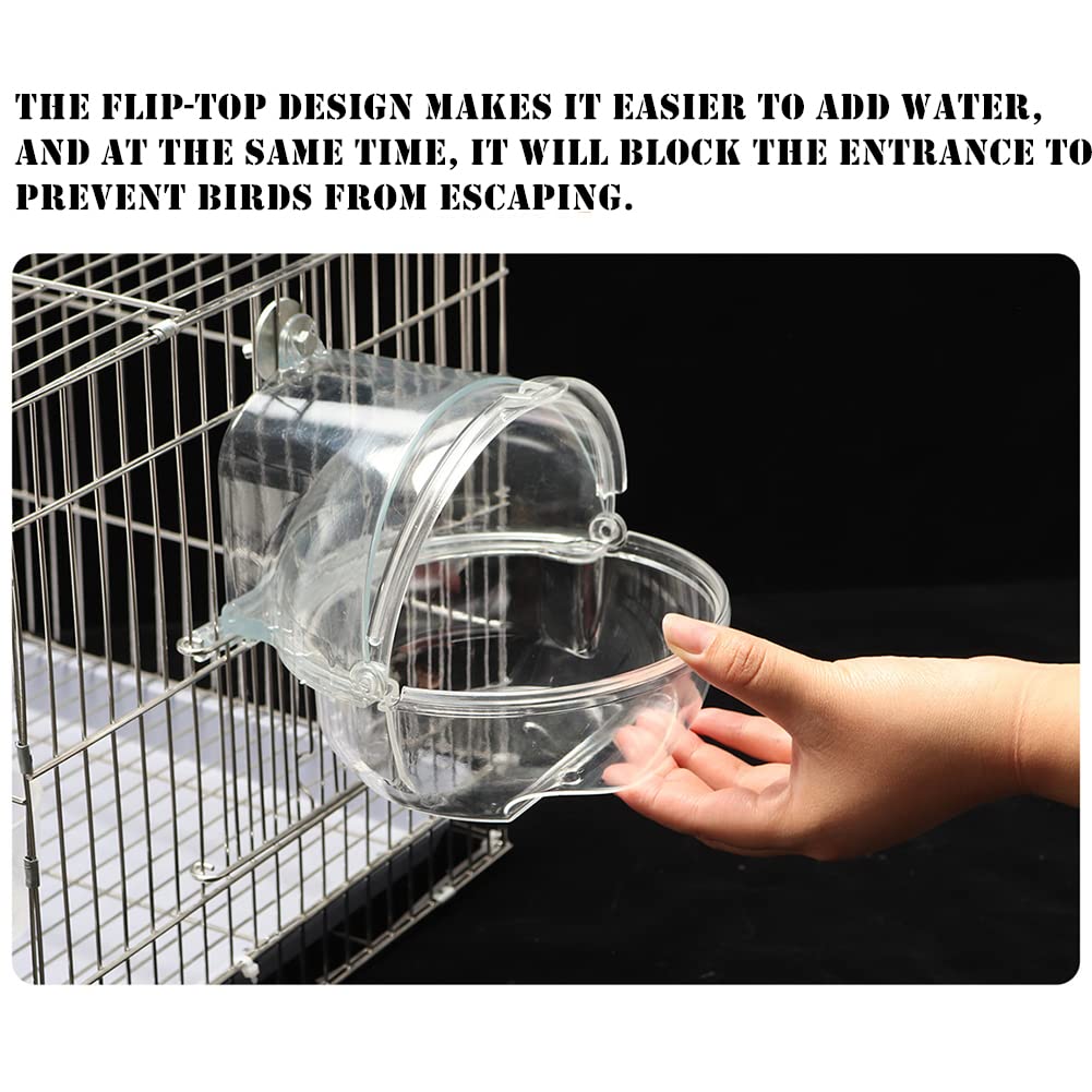 Shuoxpy Bird Bath Cage Parrot Bath Box Bird Cage Accessory Supplies Bathing Tub Bird Bathing for Lovebirds Canaries Cockatiel Budgerigars Parakeets