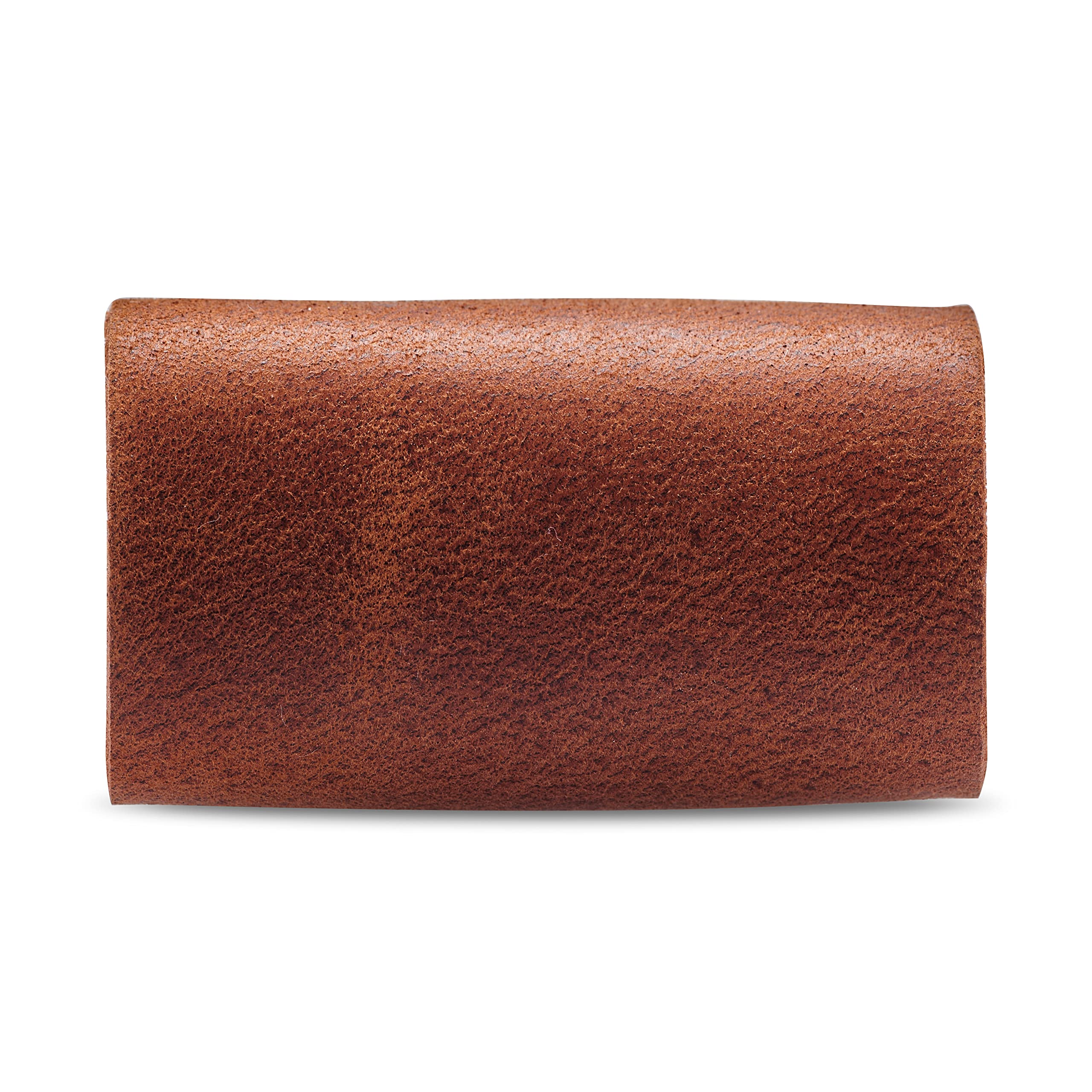Safety Razor Head Protecting Leather Cover, Genuine Cowhide Leather Double Edge Safety Razor Case Accessories for Travel, Butterfly Razor Case (Cognac)
