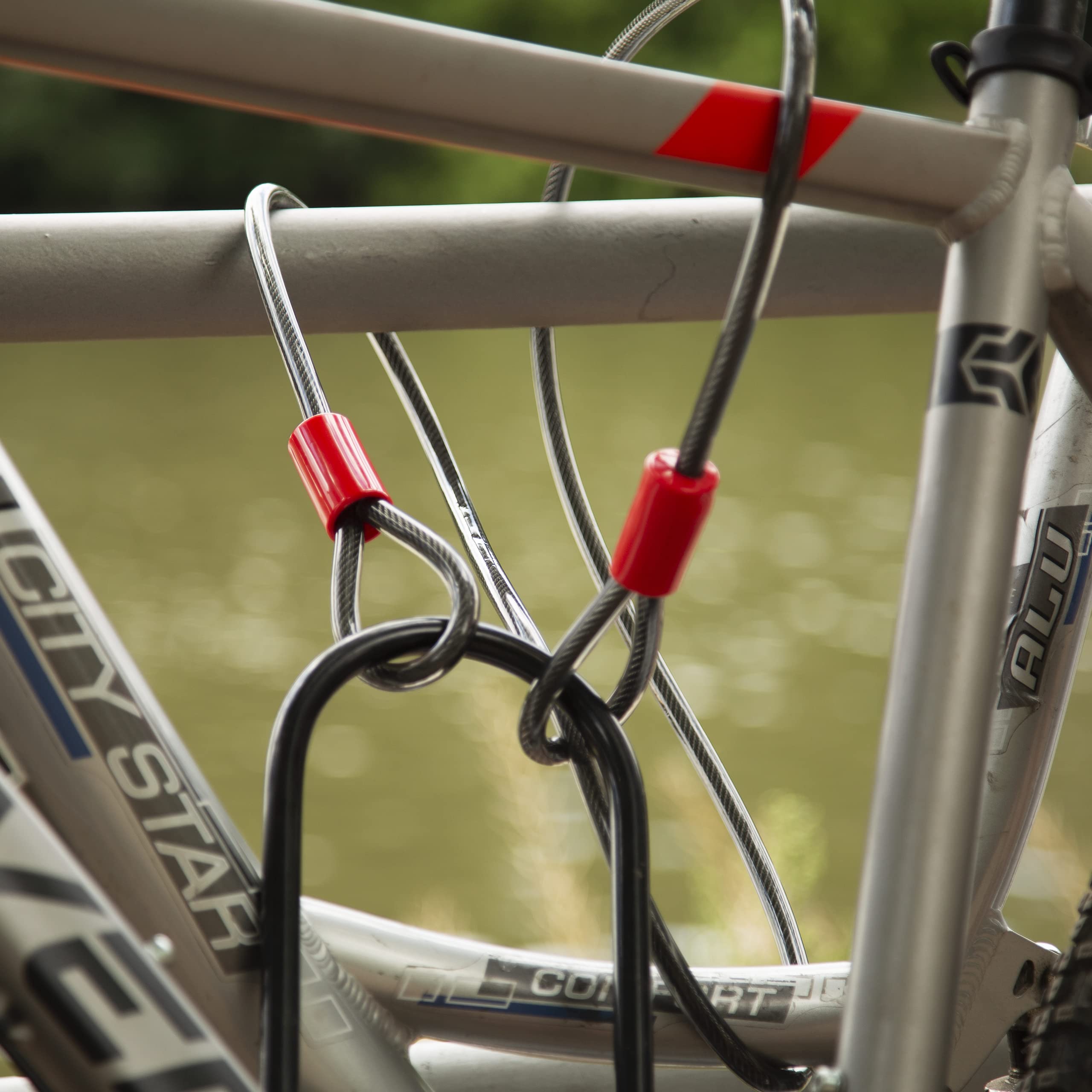 Relaxdays Loop Cable 2m, For Bicycle & Luggage, Sleeved Loop Steel Cable, Long Bike Lock, Black
