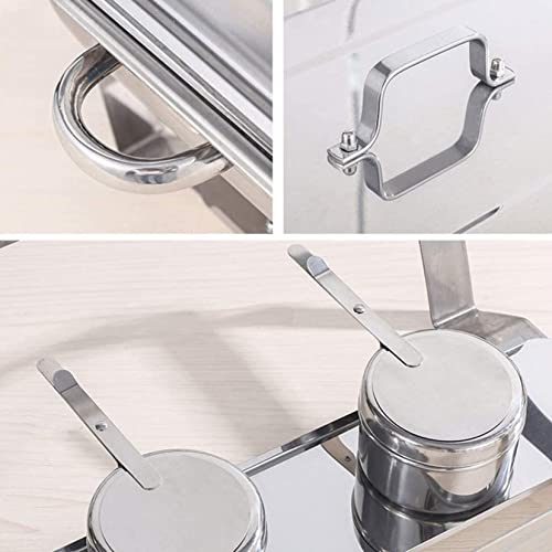 UZOURI Stainless Steel Chafing Dish Sets, 11L Rectangle Chafing Dish Set Food Warmer Buffet with Food Pans Fuel Holders, for Buffet Catering Kitchen Party