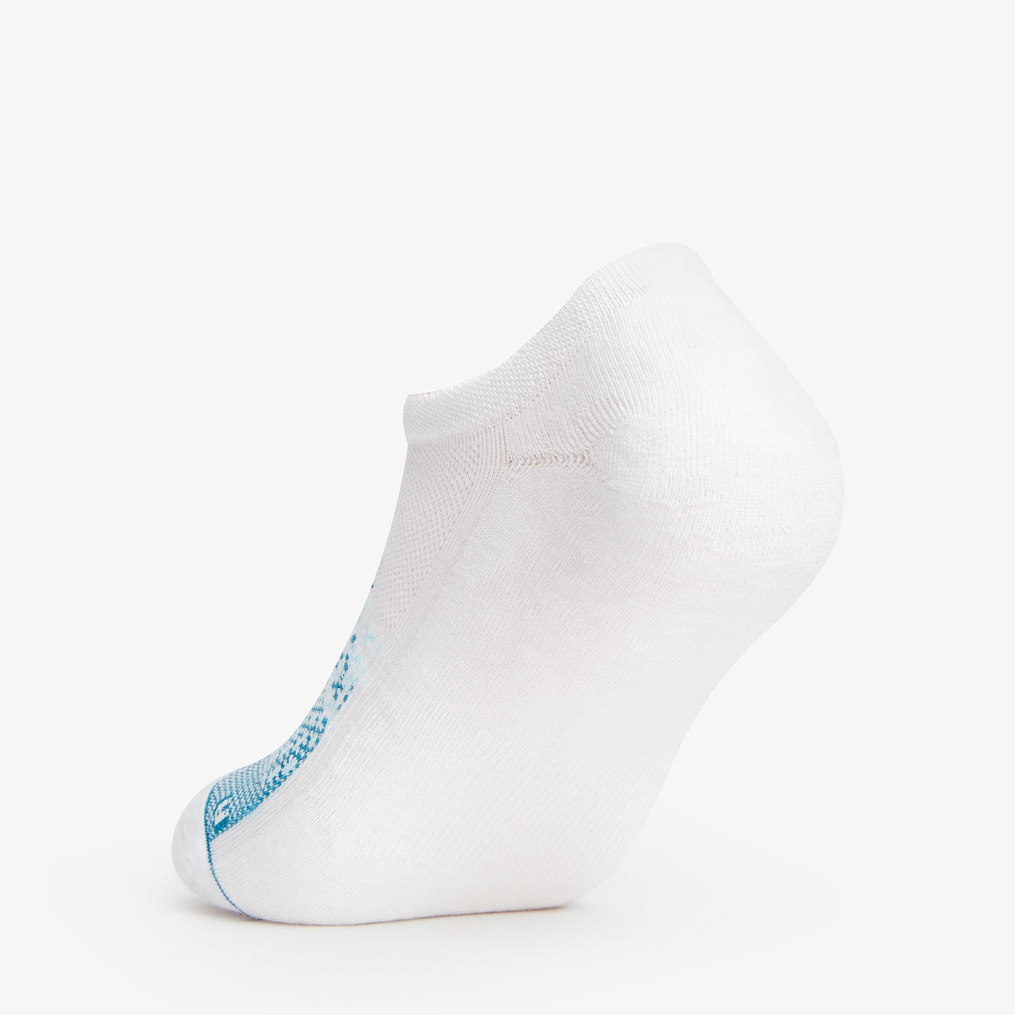 Thorlos Experia Silver No Show Liner Socks, White, Large