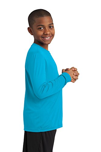 Sport-Tek Youth Long Sleeve PosiCharge Competitor Tee L Atomic Blue
