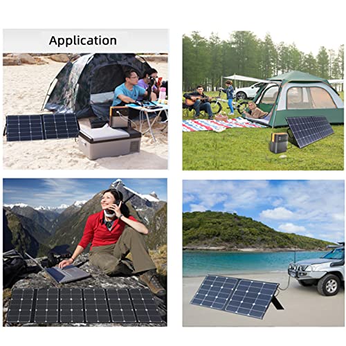 Solar Panel 50W 100W Flexible Foldable Solar Panel Portable Folding Waterproof Charger Pv Monocrystalline Cell Solar Panel Kit,100W