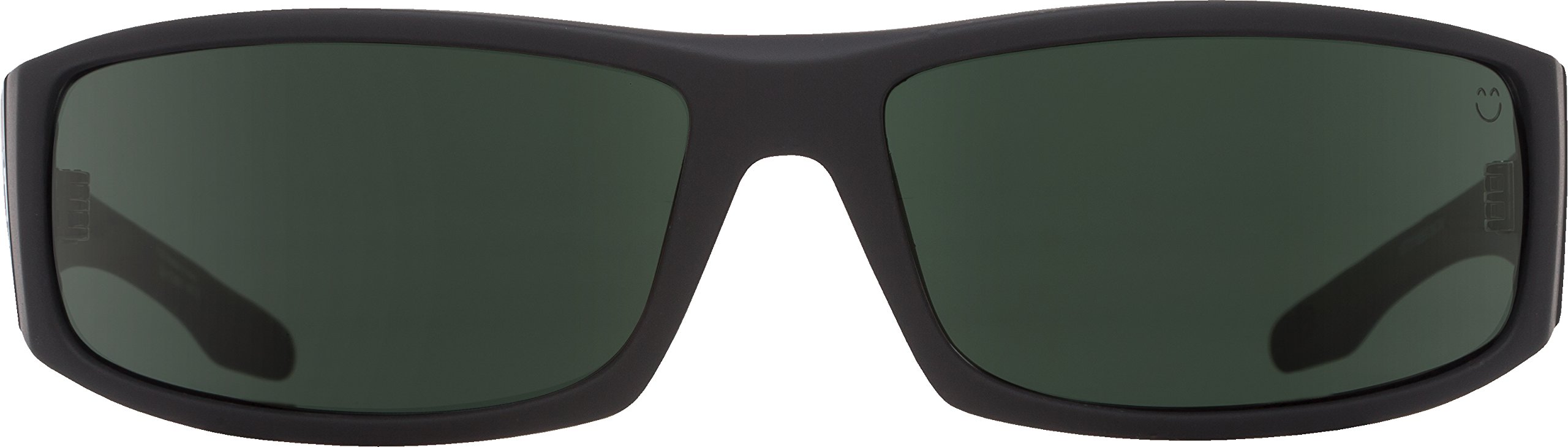 SPY Cooper XL, Rectangular Wrap Sunglasses, Color and Contrast Enhancing Lenses, Matte Black - Grey Polarized Lenses