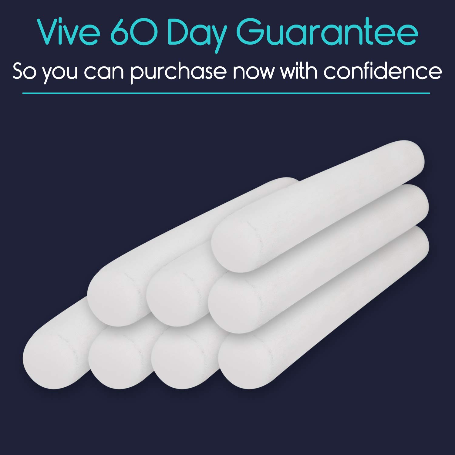 Vive Mini Humidifier Filter Replacements (8 Pack) - 90 Days Per Stick - For Travel, Car, Baby Bedroom, Office - Portable Clean Personal Cooling Air - Cotton Fiber Wicks