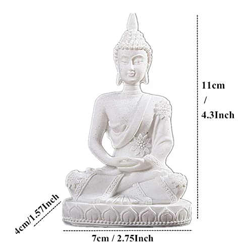 Vilead Buddha Statue for Home Office Tabletop, Thai Shakyamuni Sitting Statue with Bronze Finish, 4.3β Minimalist Sandstone Buddha for Zen Decor, Meditation Decor