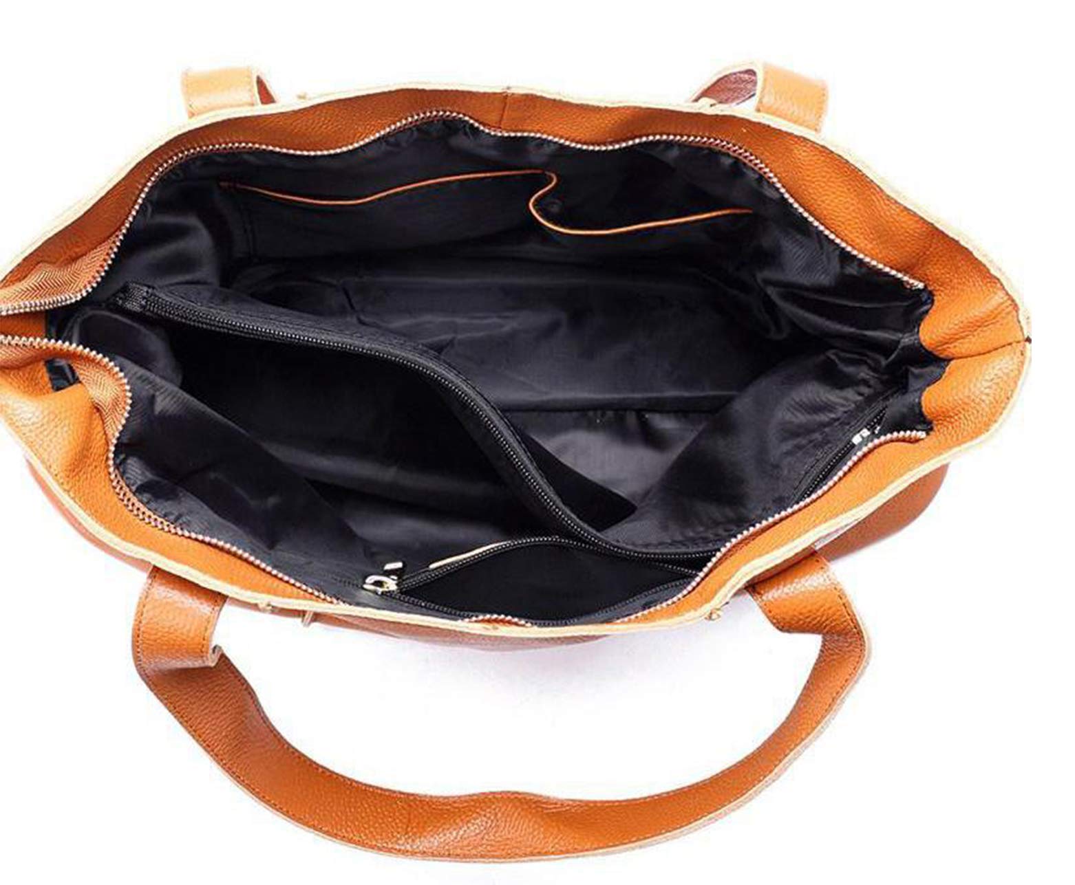 YXBQueen Vintage Genuine Leather Tote Shoulder Purse Handbag Big Large Capacity Work Tote