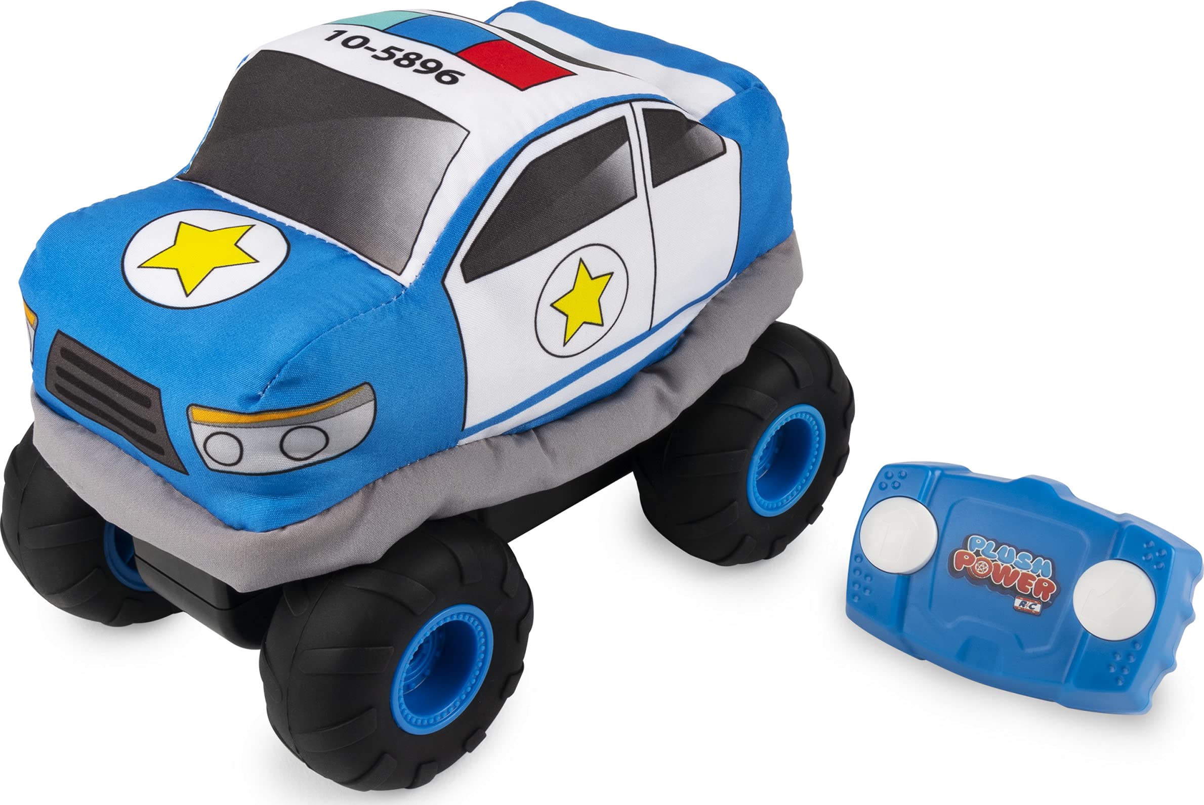 Spin Master Plush Power RC, Remote Control Police Car with Soft Body and 2-Way Steering, for Kids Aged 3 and Up