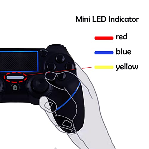 Wintek Inone Controller for PS4, Wireless Controller for PS4 / PS4 Slim / PS4 Pro, USB Controller for PC, Gamepad Joystick with Bluetooth Remote Control, Double Vibration, Audio Function(Black & Blue)