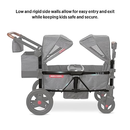 Radio Flyer Voya Stroller Wagon, 2 Seater Wagon Stroller for Kids with Low Sides, Baby Stroller Wagon, Double Stroller