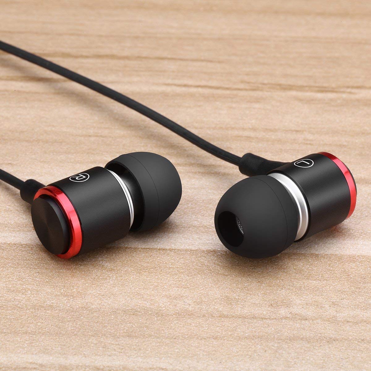 T THKAIVEQI 【2 Pack】 Earbud & in-Ear Headphones Compatible for iPhone and Android Smartphones Earphones Noise Cancelling Stereo Wired 3.5mm Earbuds with Microphone