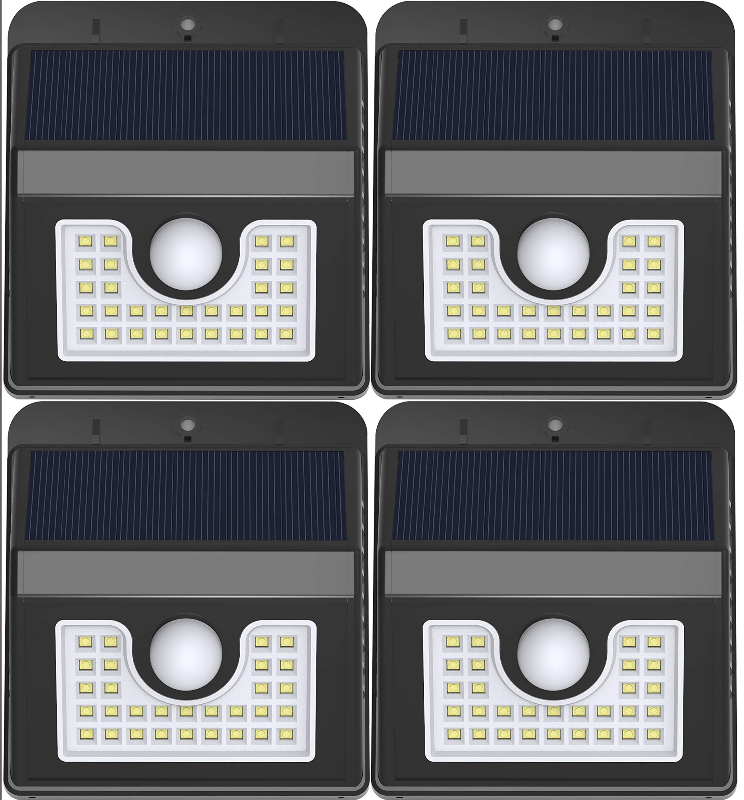 VIVII Solar Lights, Motion Sensor 30 LED Super Bright Security Lights Solar Outdoor Spotlight Flood Lighting for Backyard Garden Patio and Pathway, 4 PK