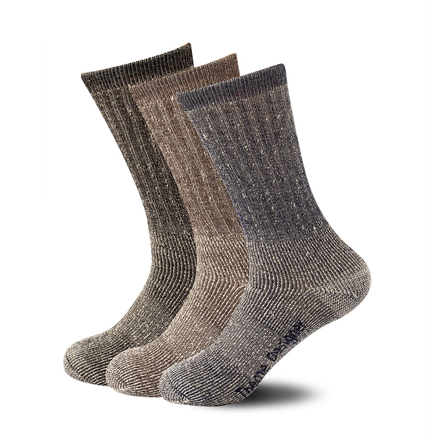 TMD THEME DESIGNER Mens Merino Wool Socks Hiking Thick Winter Warm Black Blue Cushioned Boot Hunting Quarter Crew Thermal Socks for Women Men -M