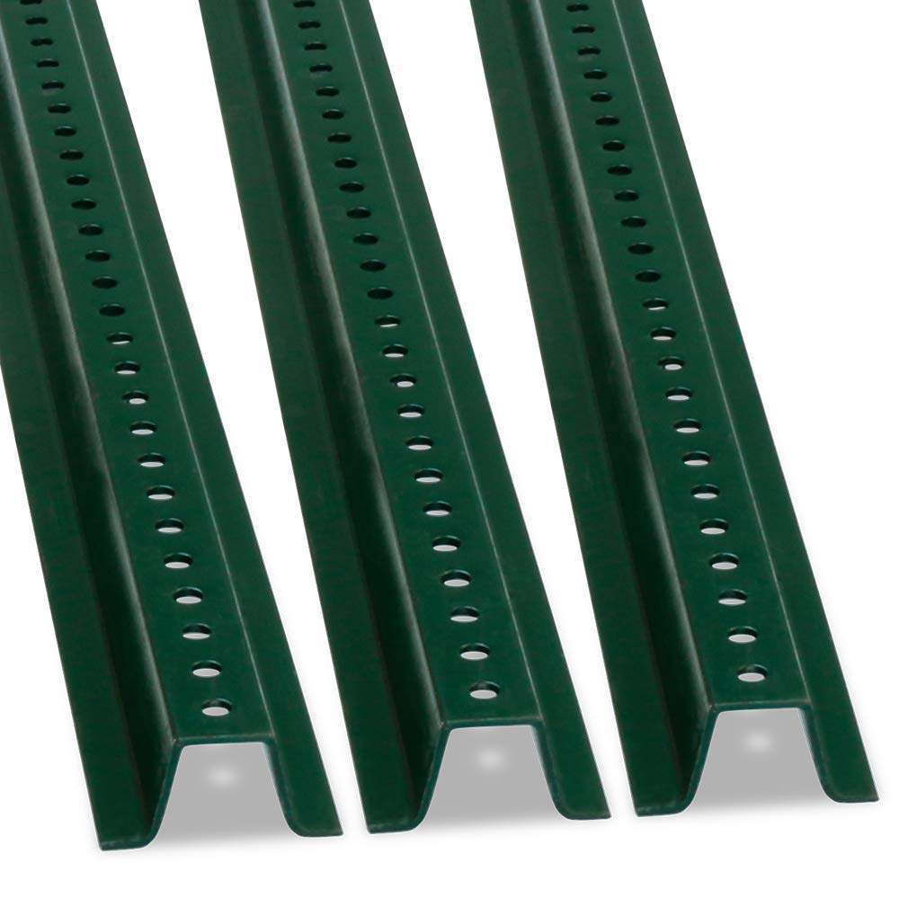 SmartSign U-Channel Sign Post, Heavy-Duty | 8' Tall Baked Enamel Steel Post - Pack of 3