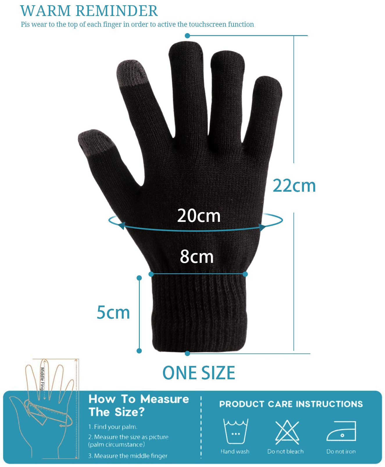 Winter Knit Glove for Women and Men,Touch Screen Magic Gloves Stretchy Warm (12 Pair)