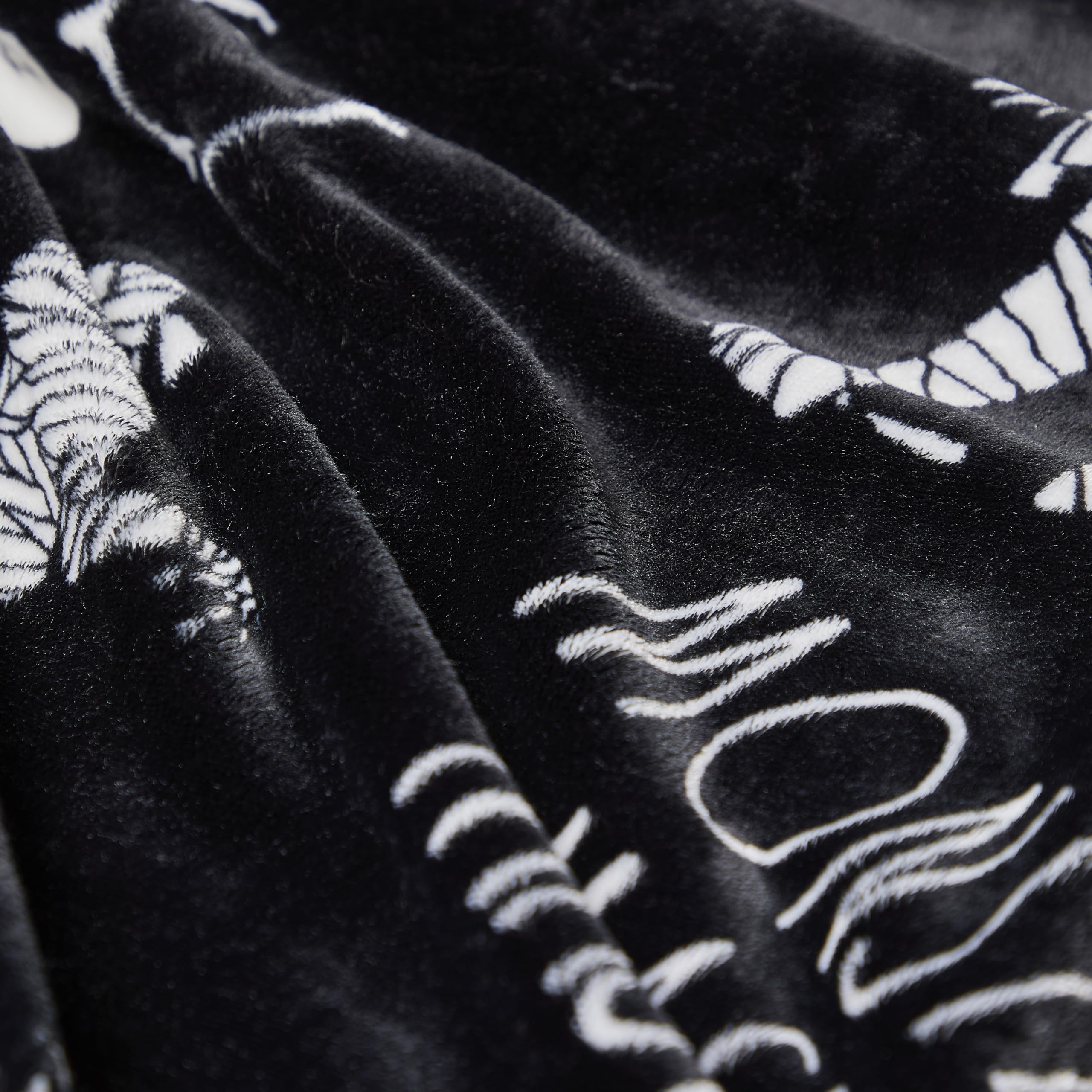 Rae Dunn Throw Blanket- Soft, Decorative Blankets for Bed or Couch, Cozy Throws for Sofa, Soft Plush Throw Embroidered Ghost Pumpkins, 50 inches x 70 inches