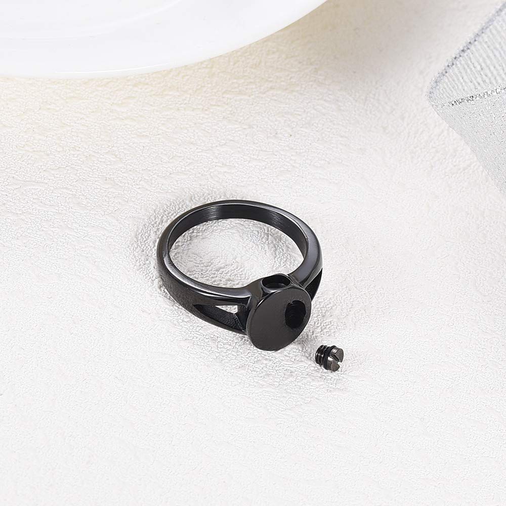 XSMZB Cremation Ring for Ashes Heart Memorial Keepsake Ring for Ashes Holder Ash for Pet/Human Urn Ring for Women (Rose Gold - Customize, 7)