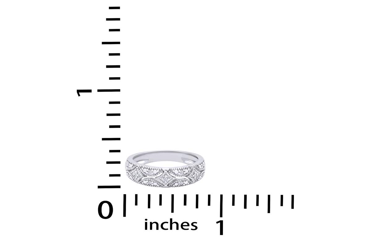 Sterling Silver Round Moissanite Diamond Accent Bridal Wedding Band Ring for her in 14K White Gold Over Sterling Silver, Jewelry gift for Women Ring Size-6