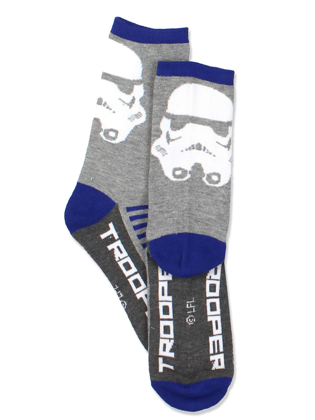 STAR WARS Toddler Boys 3 pack Socks (Shoe: 7-10 (Sock: 4-6), Grey/Multi Crew)