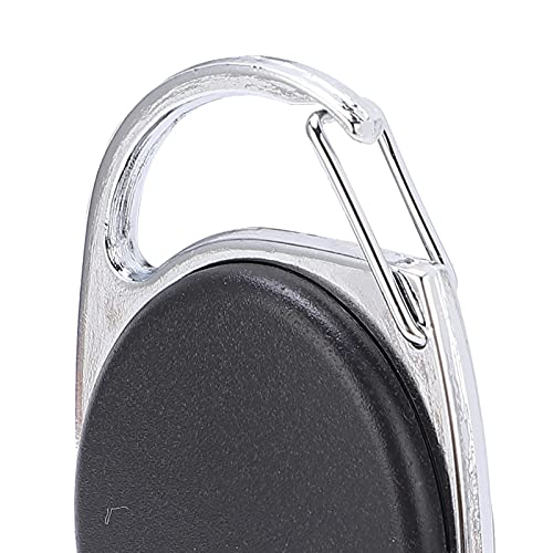 WNSC Fly Fishing Tool Retractor, Durable ABS Material Retractable Fly Fishing Anglers Tool Anti‑Rust Silver Black with Buckle for Fishing for Hiking for Camping