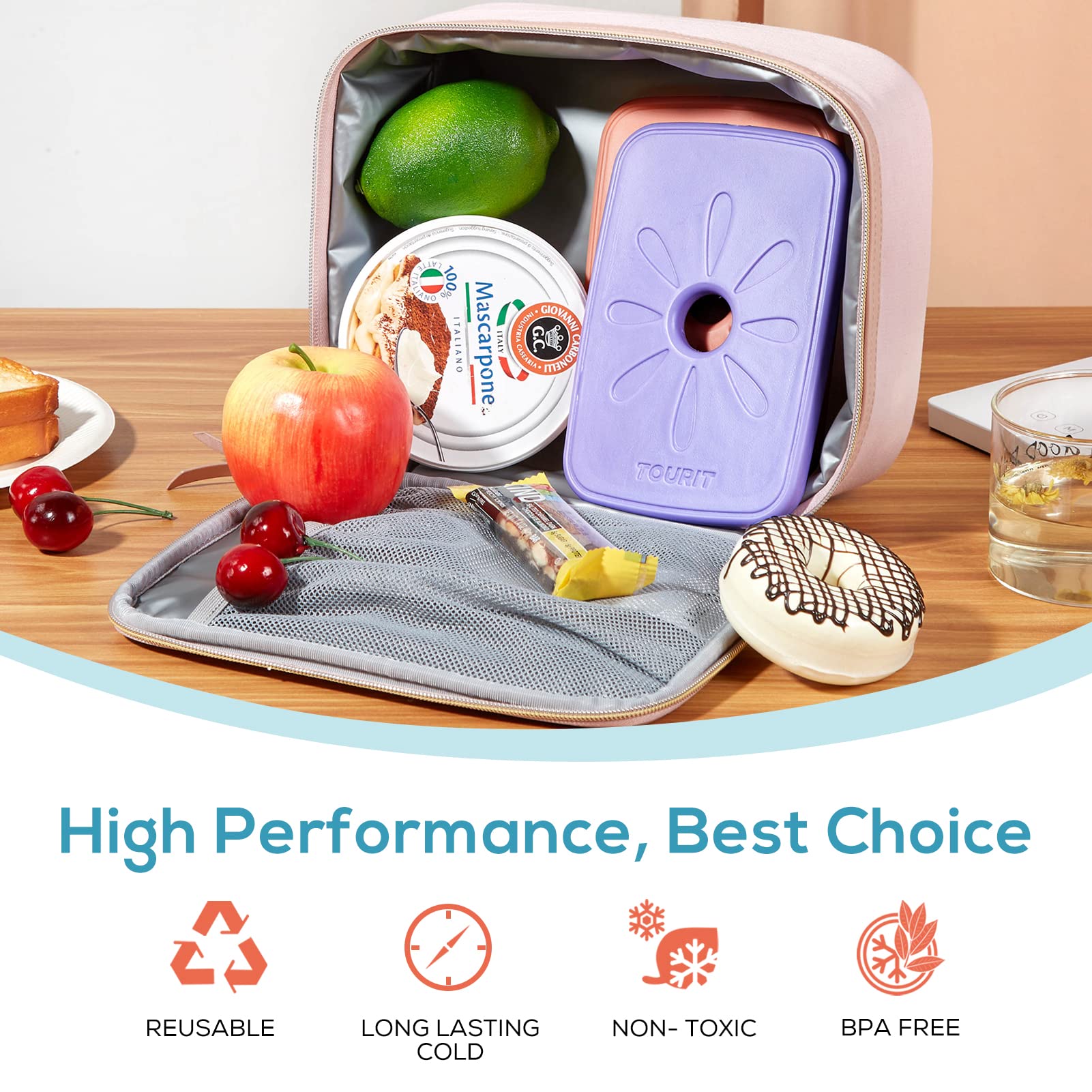 TOURIT Lunch Bag and 2 Ice Packs Bargain Perfect Combination